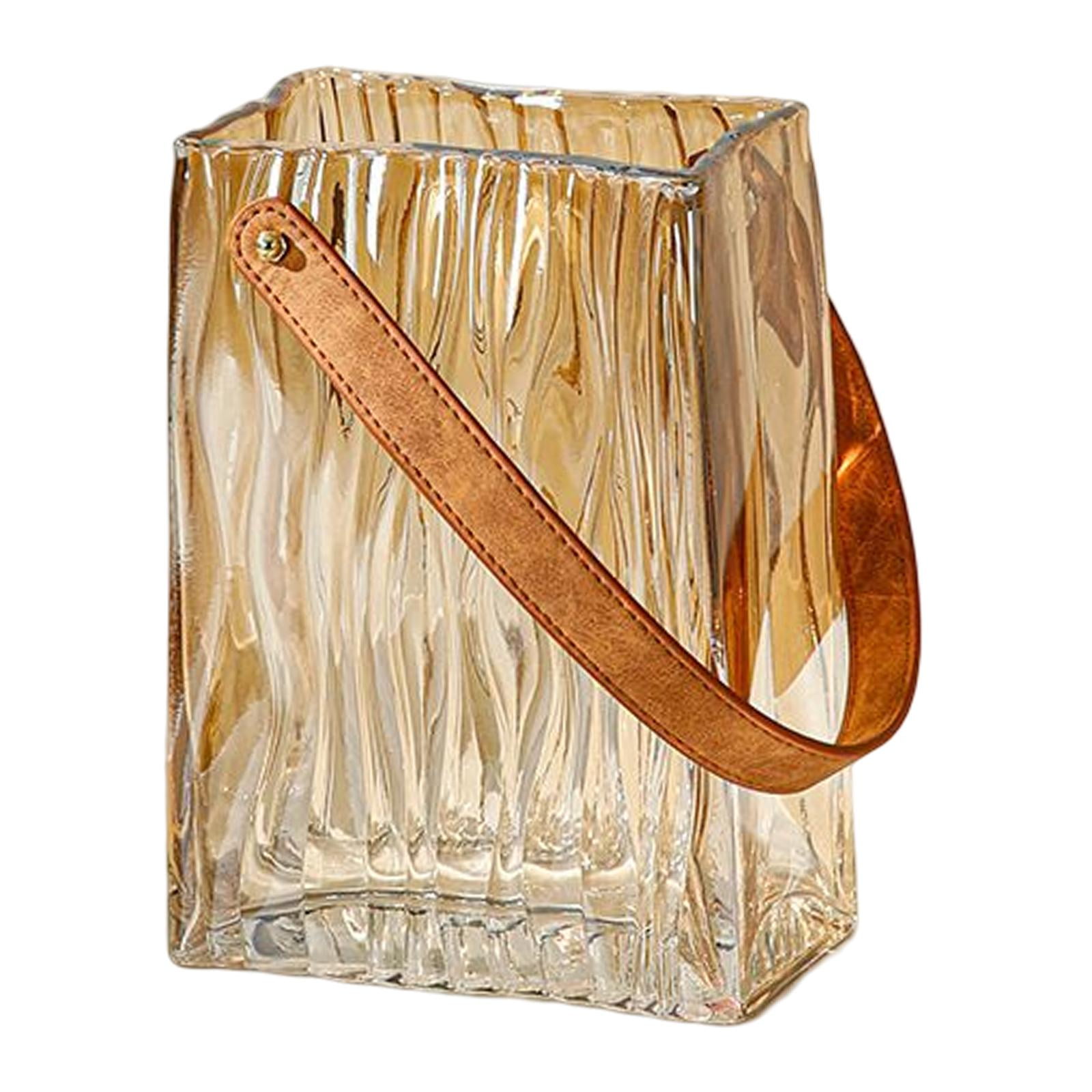 Glass Flower Vase Glass Vase Glass Purse Vase, Minimalist Plants ...