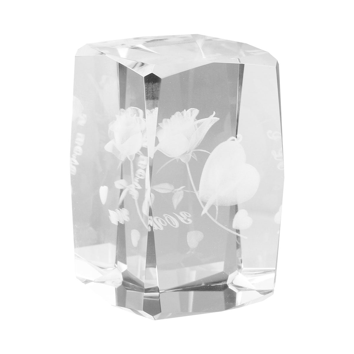 Glass Flower Wedding Souvenir Gift Gift 3D Engraving Figurines Crystal ...