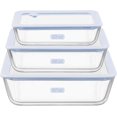 Glass Food Container Set with Glass Lid, Food Storage Containers with ...