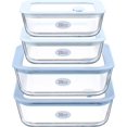 Glass Food Container Set with Glass Lid, Food Storage Containers with ...