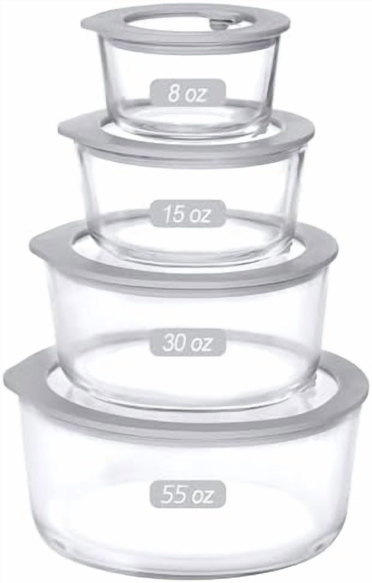 Glass Food Containers with Glass Lid, Microwave Safe Food Storage ...