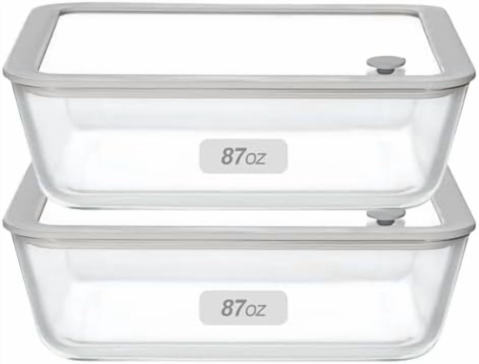 Glass Food Containers with Glass Lid, Microwave Safe Food Storage ...