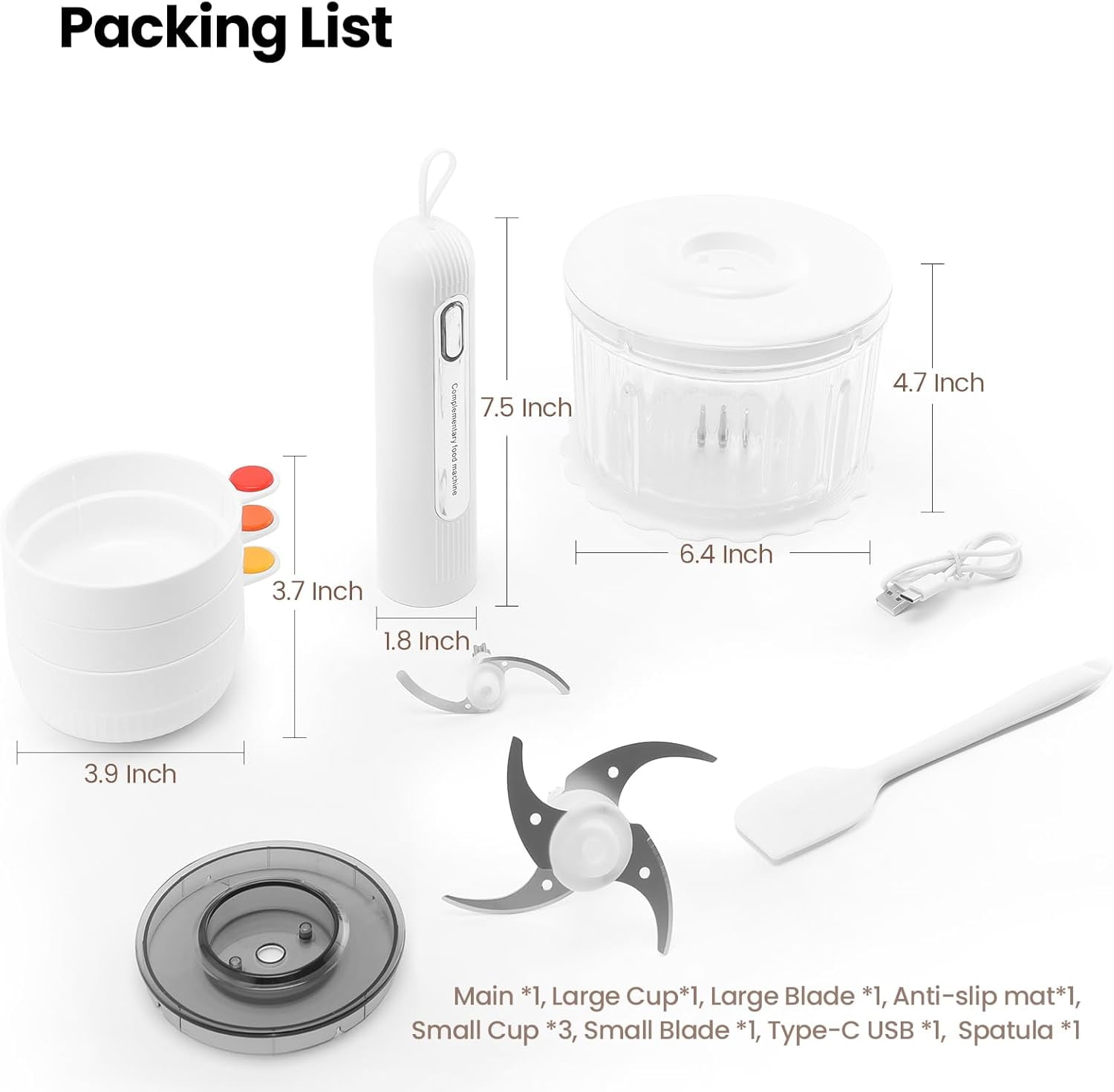 Glass Food Processor - Cordless Electric Meat Grinder and Baby Food ...