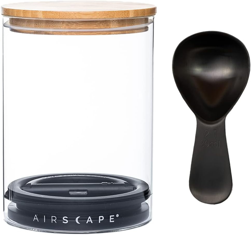 Glass Food Storage Canister & Scoop Bundle - Patented Airless Inner Lid ...