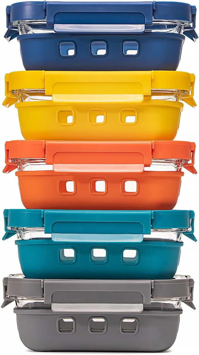 Glass Food Storage Container with Glass Lids: Glass Bento Box Set ...