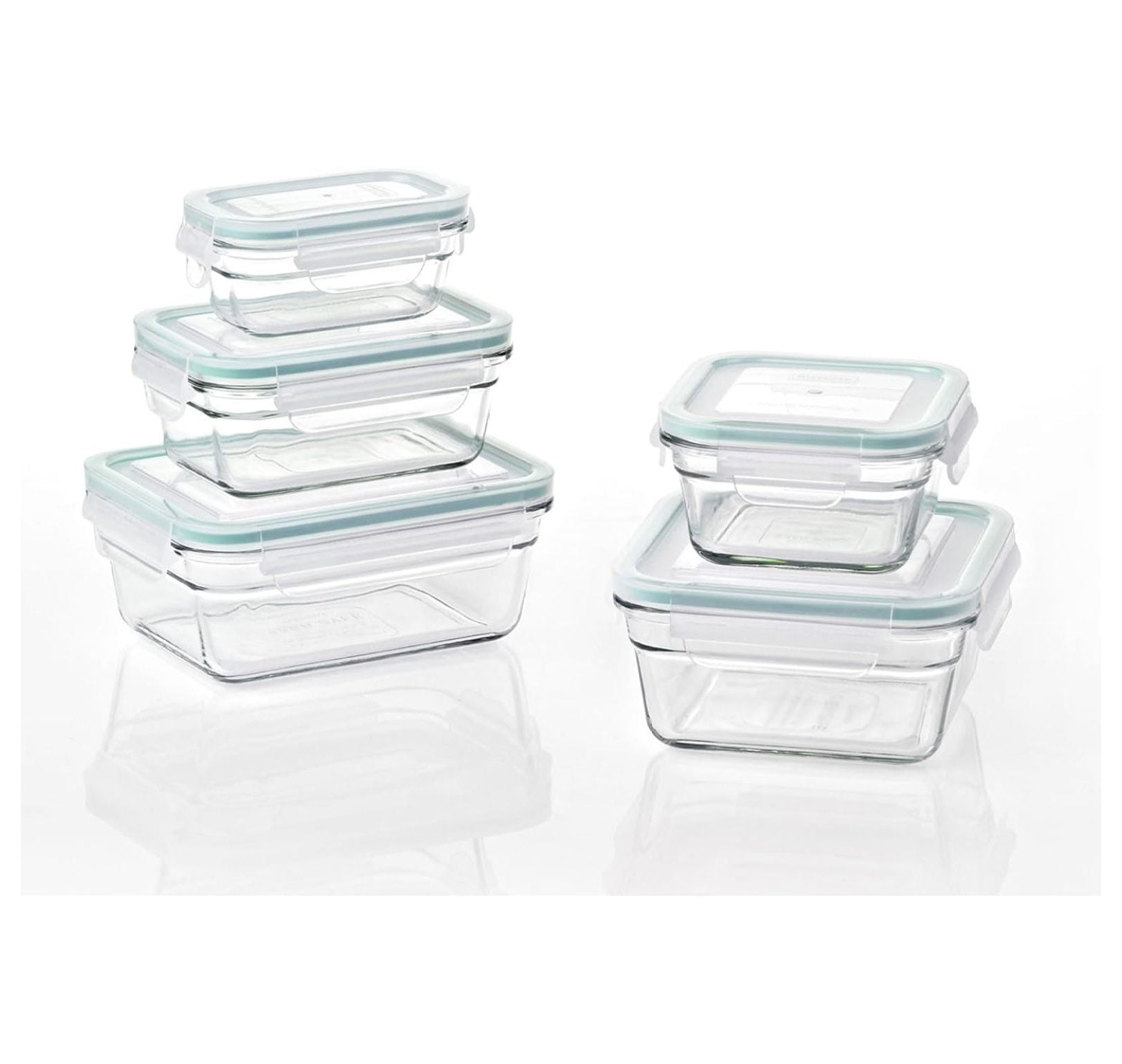 Glass Food Storage Containers 10 Piece Set, Oven & Microwave Safe ...