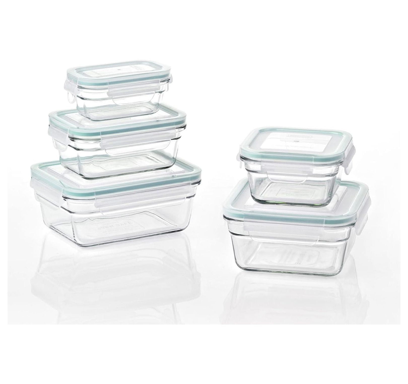 Glass Food Storage Containers 10 Piece Set, Oven & Microwave Safe ...
