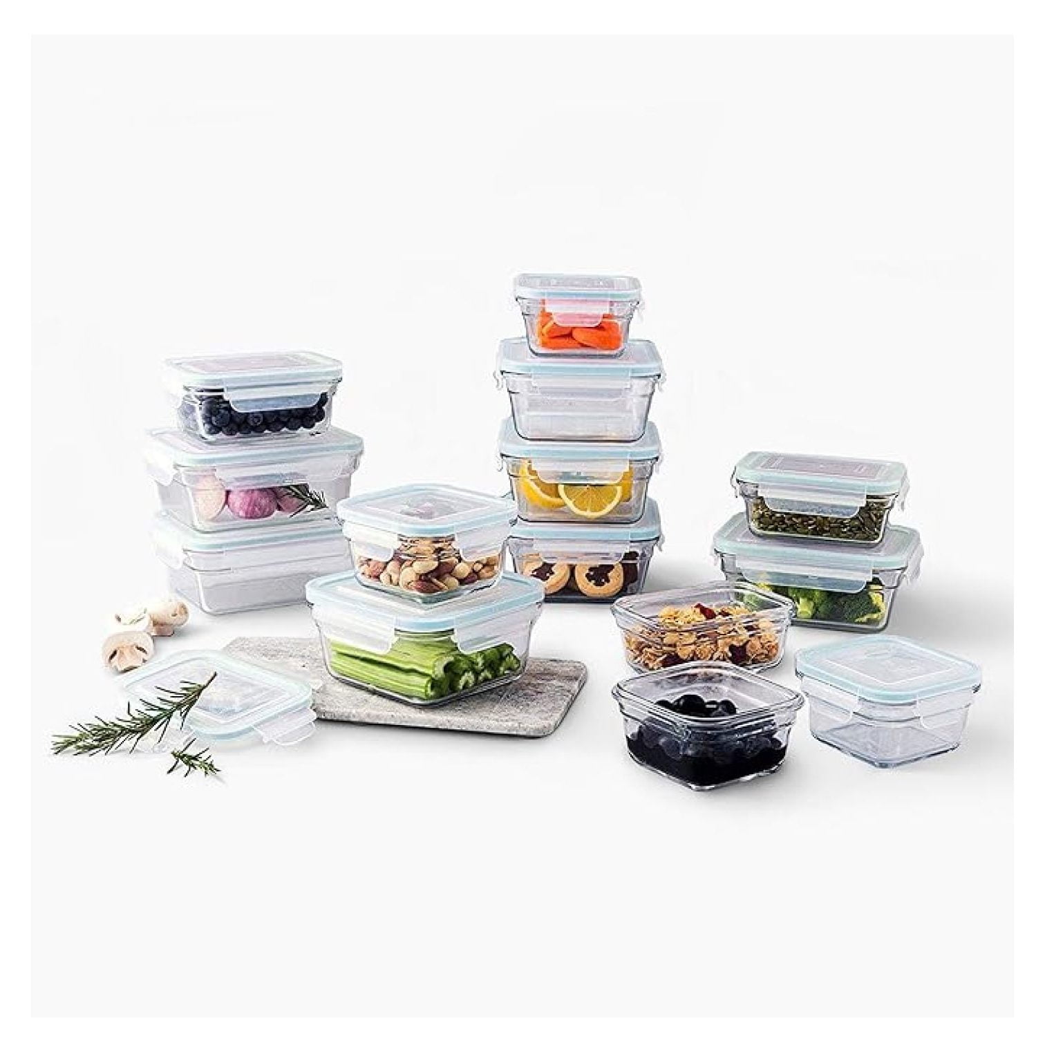 Glass Food Storage Containers 28 Piece Set, Oven & Microwave Safe ...