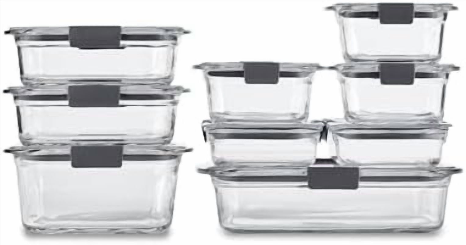 Glass Food Storage Containers, Assorted Sizes, Set of 9, BPA-Free, Leak ...