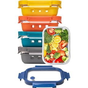 VeZee 28 oz. Black Rectangular Plastic Meal Prep Containers with Clear ...
