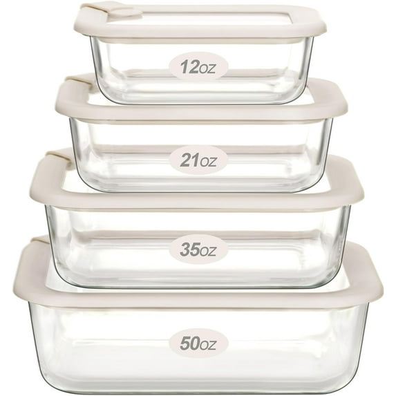Glass Food Storage Containers with Glass Lids, Microwave Safe Food ...