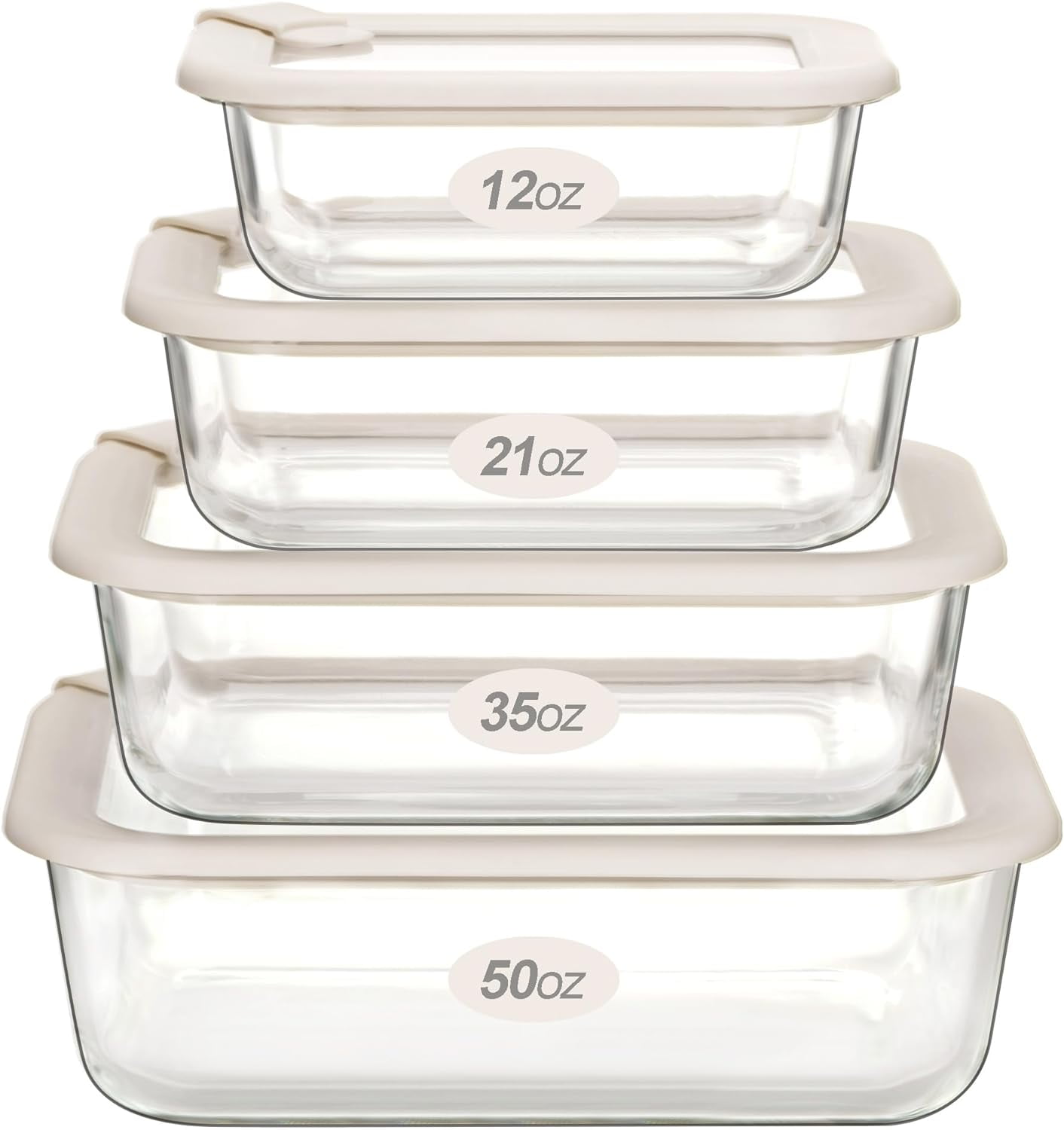 Glass Food Storage Containers with Glass Lids, Microwave Safe Glass ...