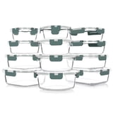 24-Piece Glass Meal Prep & Food Storage Set - Airtight, Microwave, Oven ...