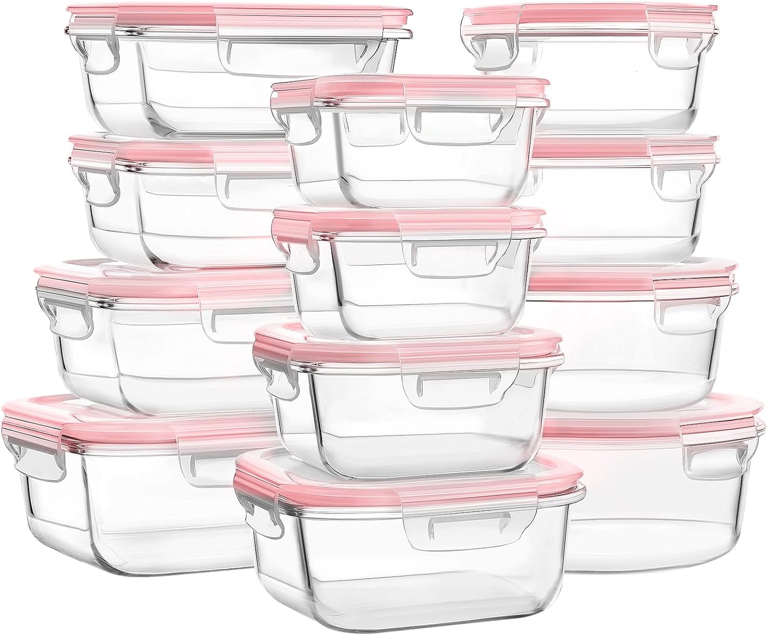 Glass Food Storage Containers with Lids, [24 Piece] Glass Meal Prep ...