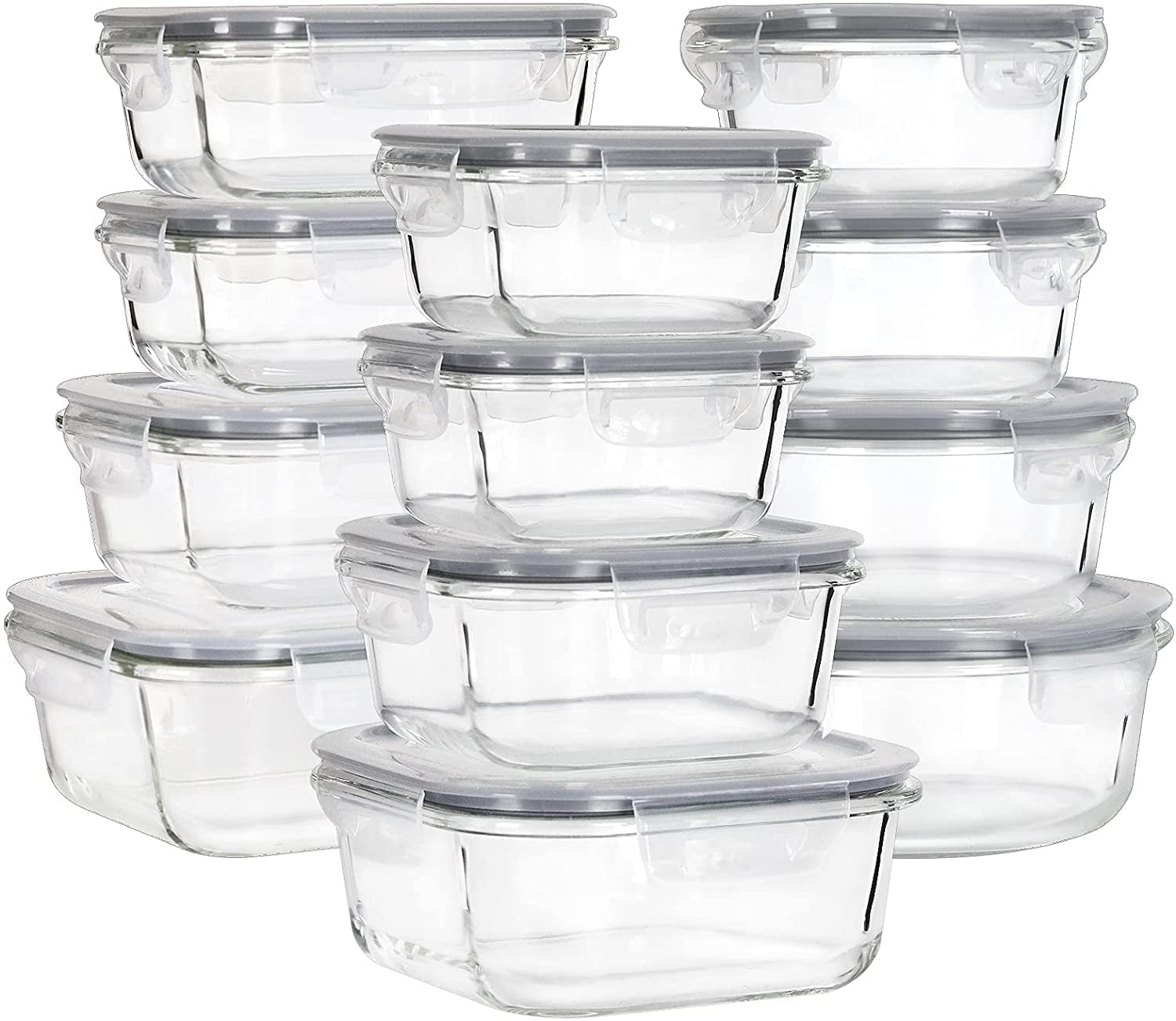 Glass Food Storage Containers with Lids, [24 Piece] Meal Prep ...