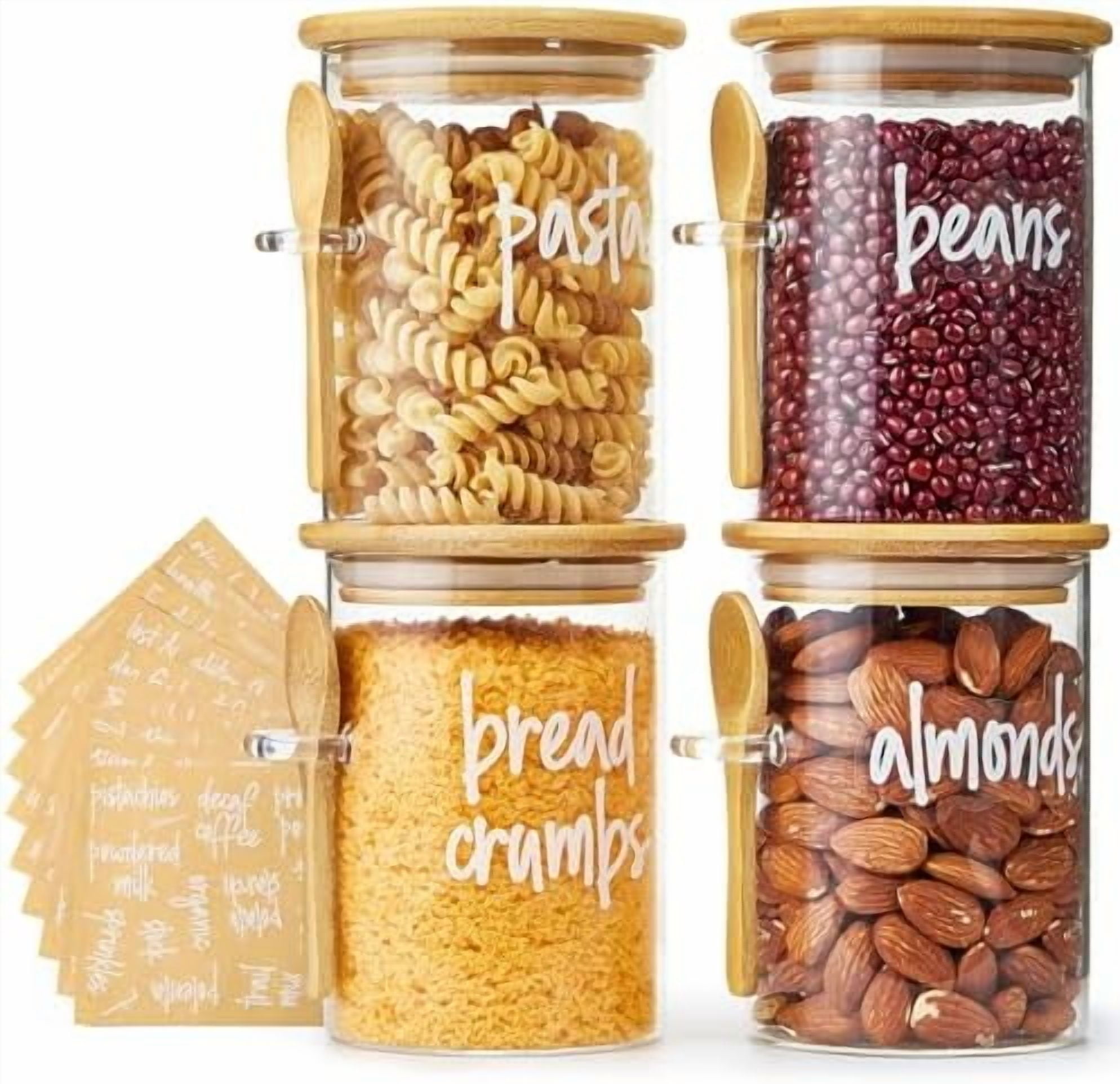 Glass Food Storage Containers with Lids - 4-Pack 17 oz Glass ...