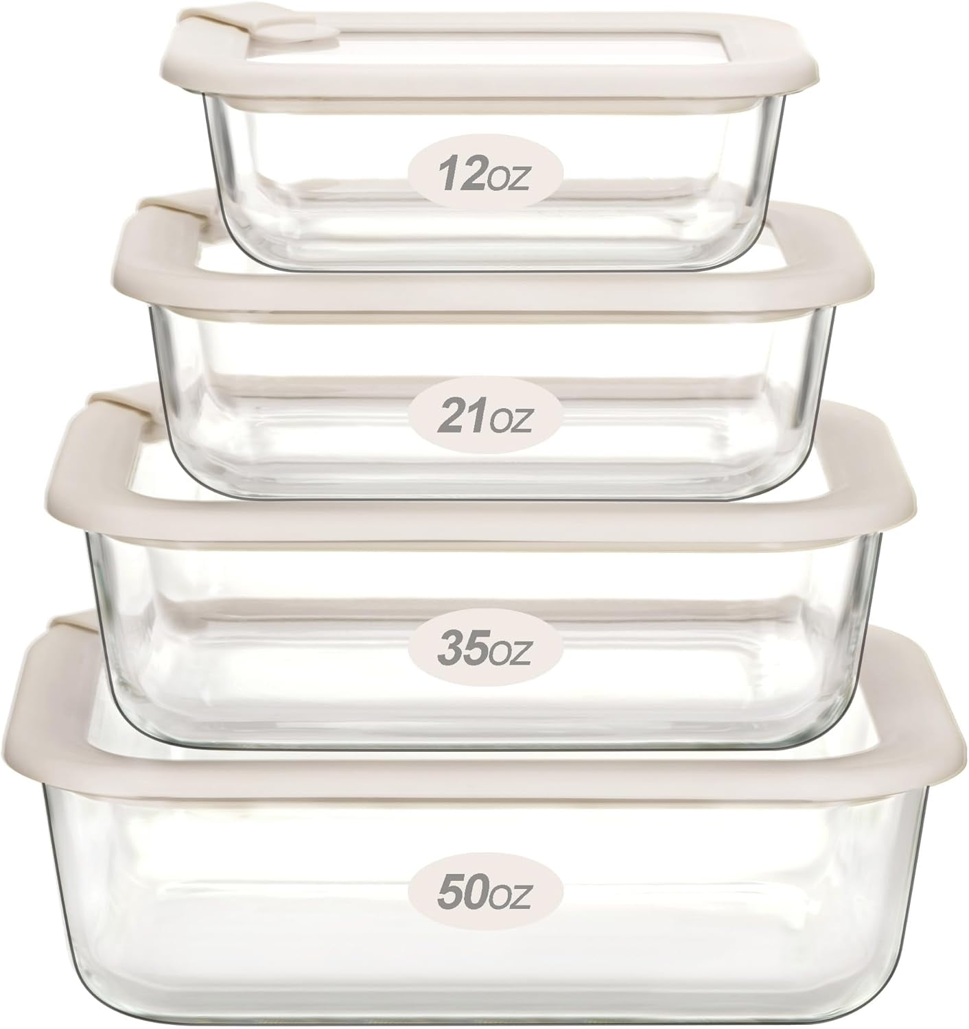 Glass Food Storage Containers with Glass Lids, Microwave Safe Glass ...