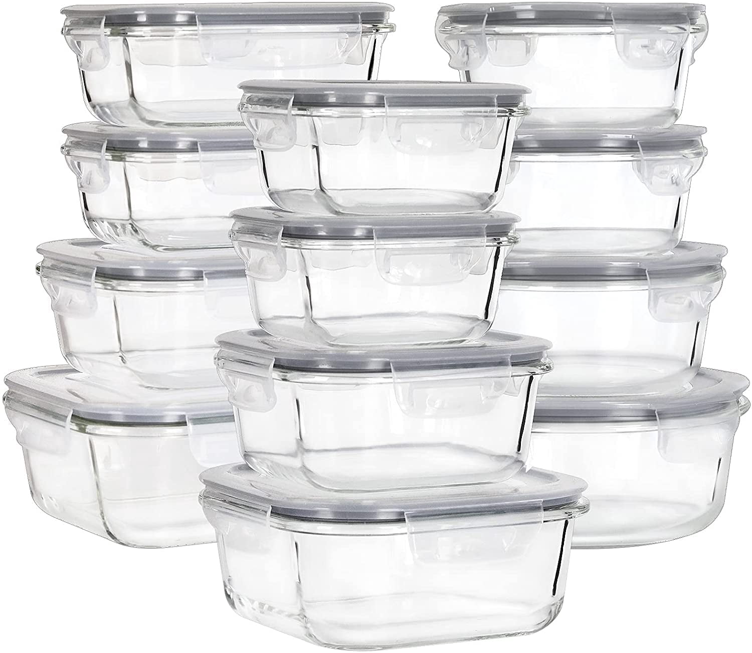 Glass Food Storage Containers With Lids [24 Piece] Meal Prep Airtight ...