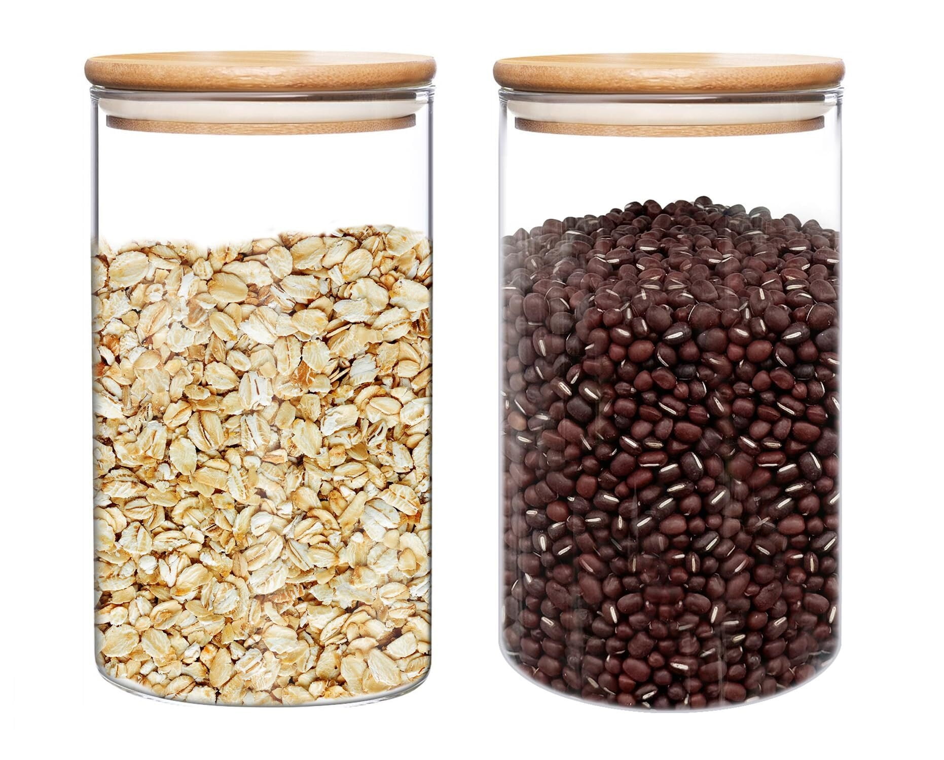 Glass Food Storage Containers with Bamboo Lids Large Glass Food Storage ...