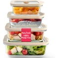 Multisize Glass Food Storage Containers with Platinum Silicone Lids – 4 ...