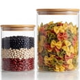 Glass Food Storage Jars 105oz & 48oz 2 Pack Kitchen Pantry Organization ...