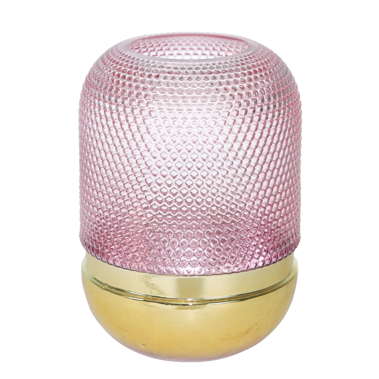 Glass Frame Textured Dots Sculpture with Metal Base, Large, Pink and ...