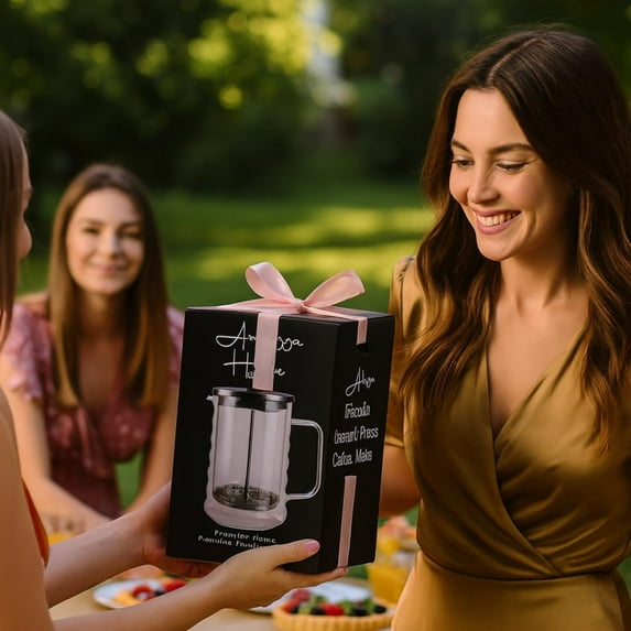 Glass French Press Coffee Maker, Double-Wall Borosilicate Glass Coffee ...