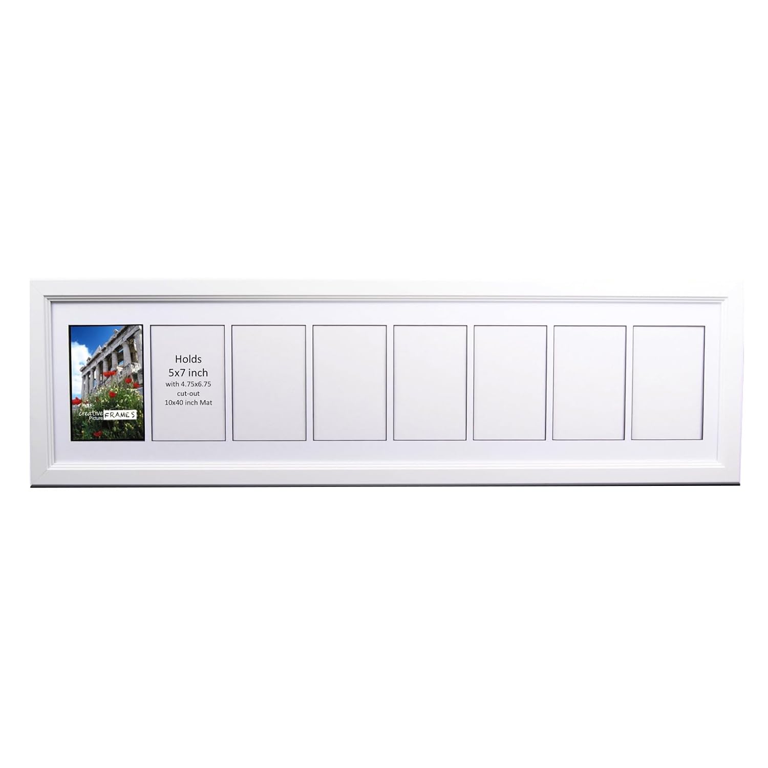Glass Front Picture Frame with 8 Openings, Holds 5x7 Inch Photos ...