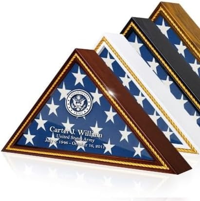 Glass Front Flag Display Case for Burial Flag - Wall Mounted 9.5 X 5 ...