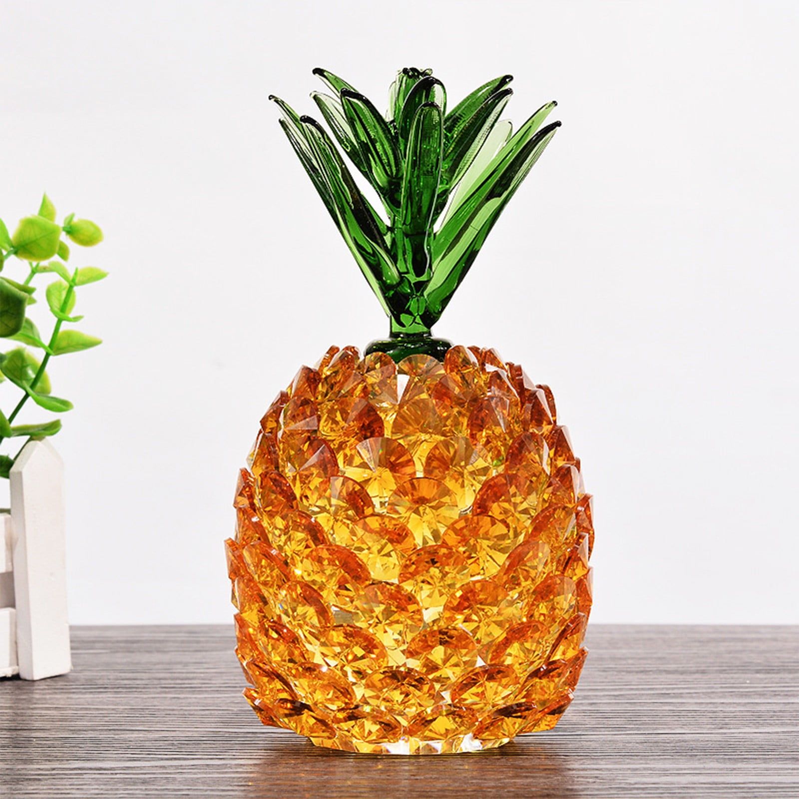 Glass Fruit Decor Pineapple Ornaments Pineapple Porch Cabinet ...