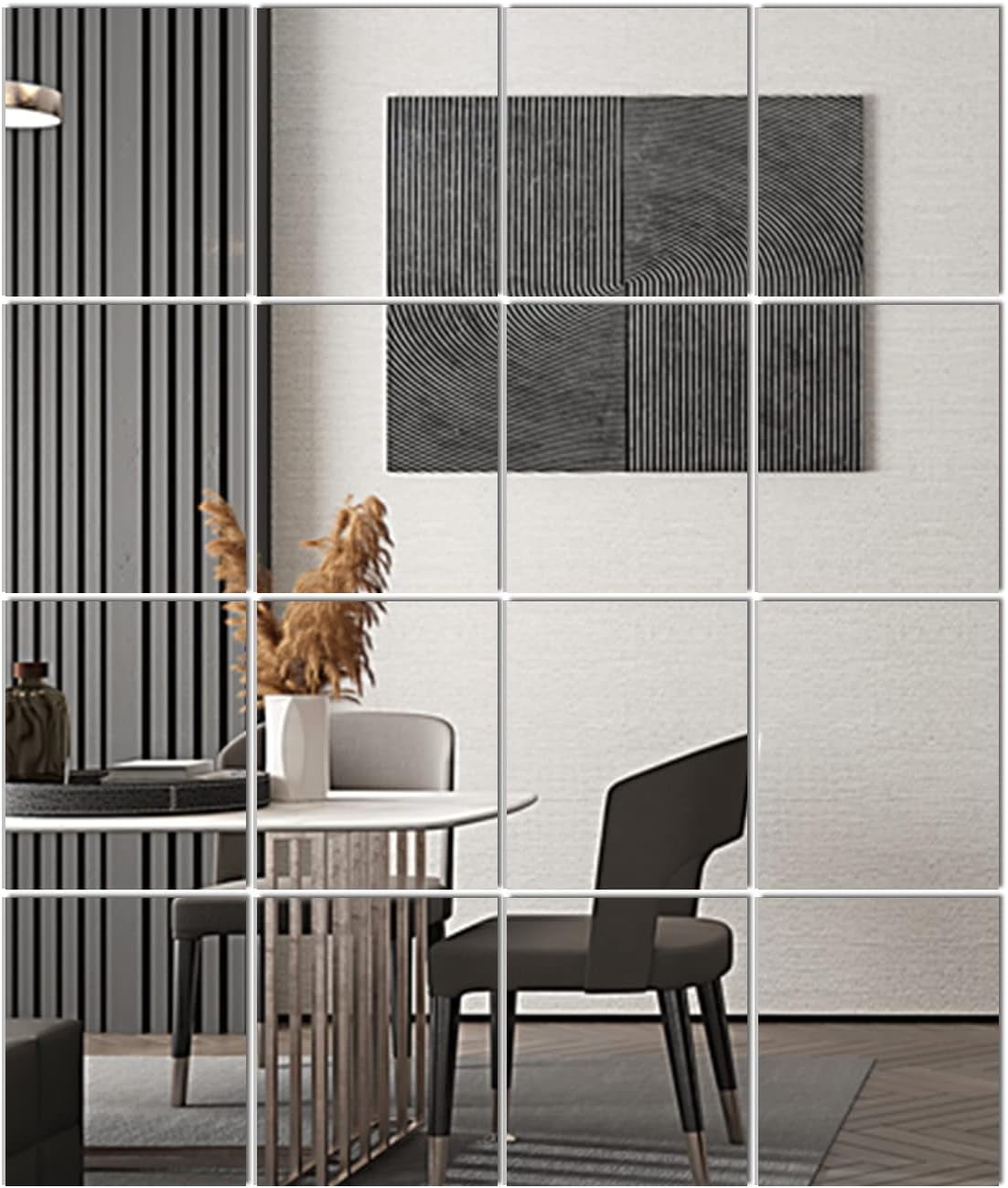Glass Full Length Wall Mirror Tiles, 14'' x 12'' x 4PCS, Full Body ...