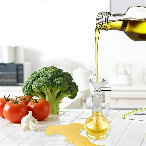 Glass Funnel Set,14mm Kitchen Funnels for Refilling Oils Spices,Small ...