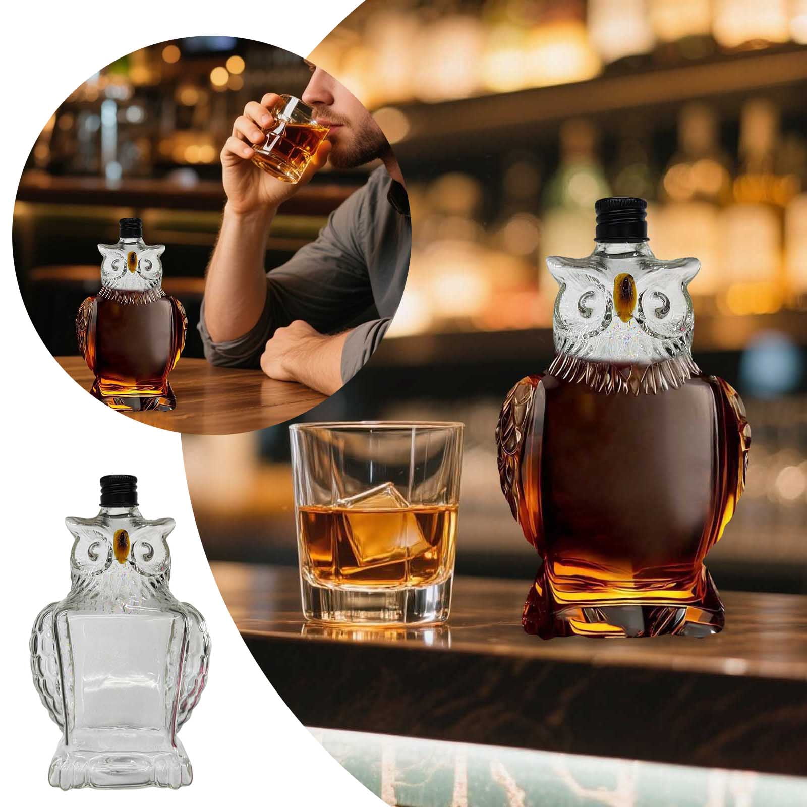 Glass Funny Whiskey Decanter,Crystal Owl Whiskey Glass Bourbon Gifts ...