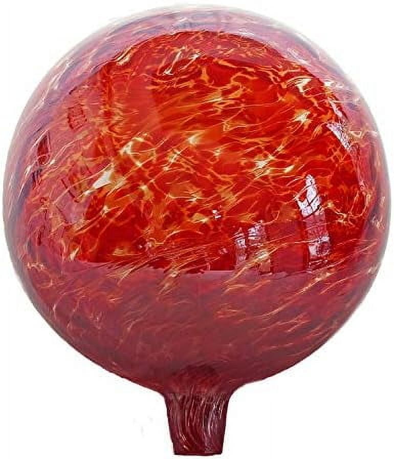 Glass Gazing Ball Iridescent Garnet Red 12 Inch by Iron Art Glass ...