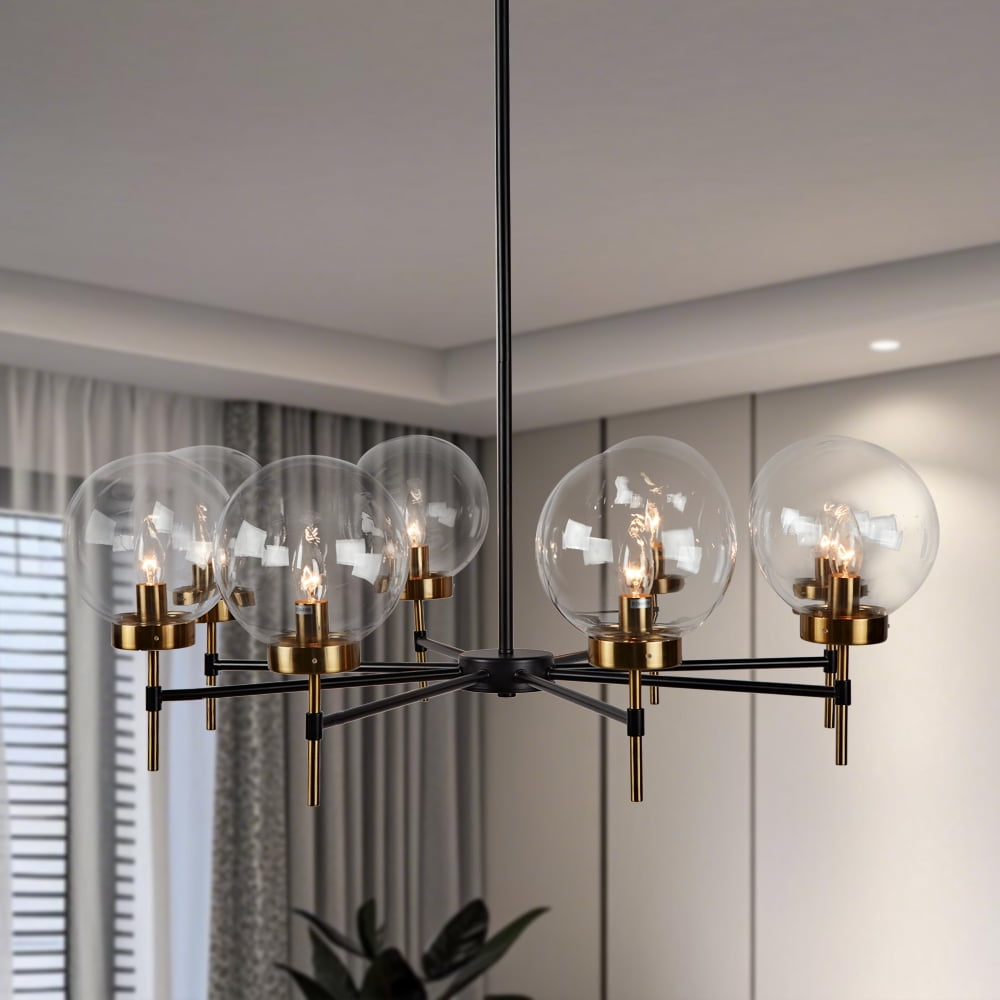 Glass Globe Round Chandelier, Camryn Glass Globe Round Chandelier (36 ...