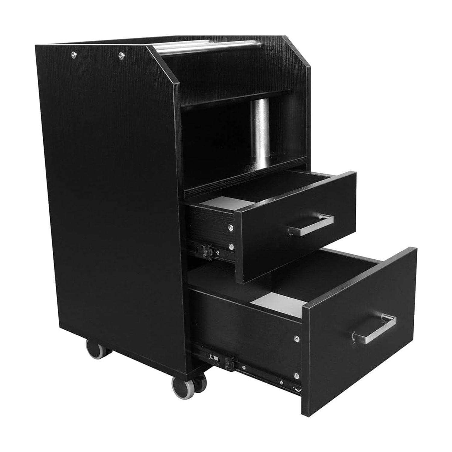 Glass Glow Pedicure Trolley Black Cart for Nail Salon Furniture ...
