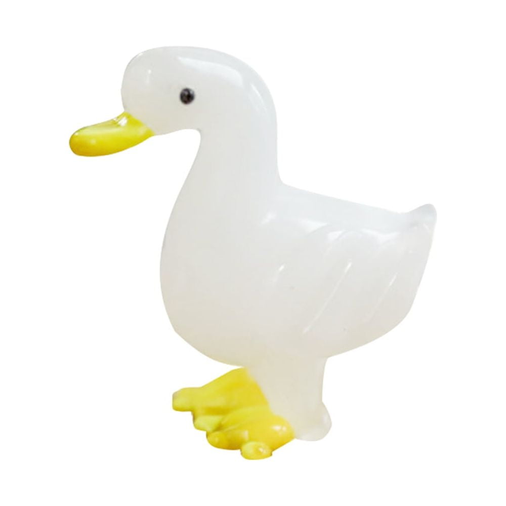 Glass Goose Figurine Hand Blown Desktop Ornament Glass Art Duck ...