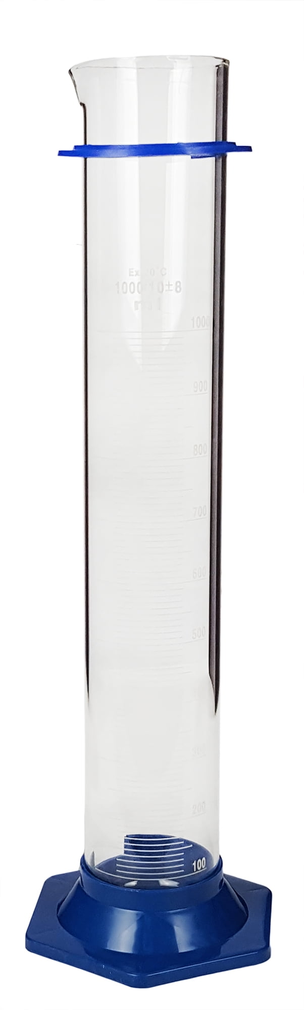 Glass Graduated Cylinder With Plastic Hex Base and Bumper Guard, 1000ml ...