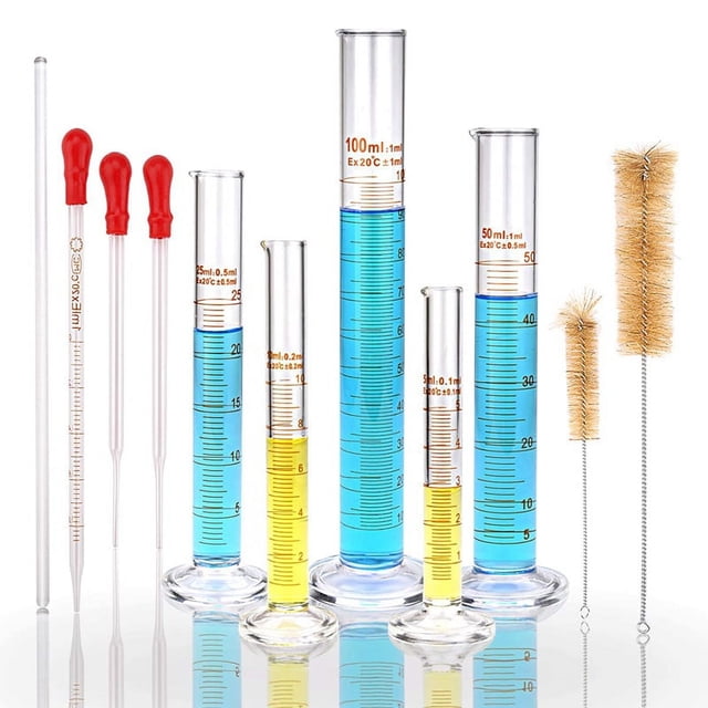 Glass Graduated Measuring Cylinders Set,Premium Borosilicate Kit with 3 ...