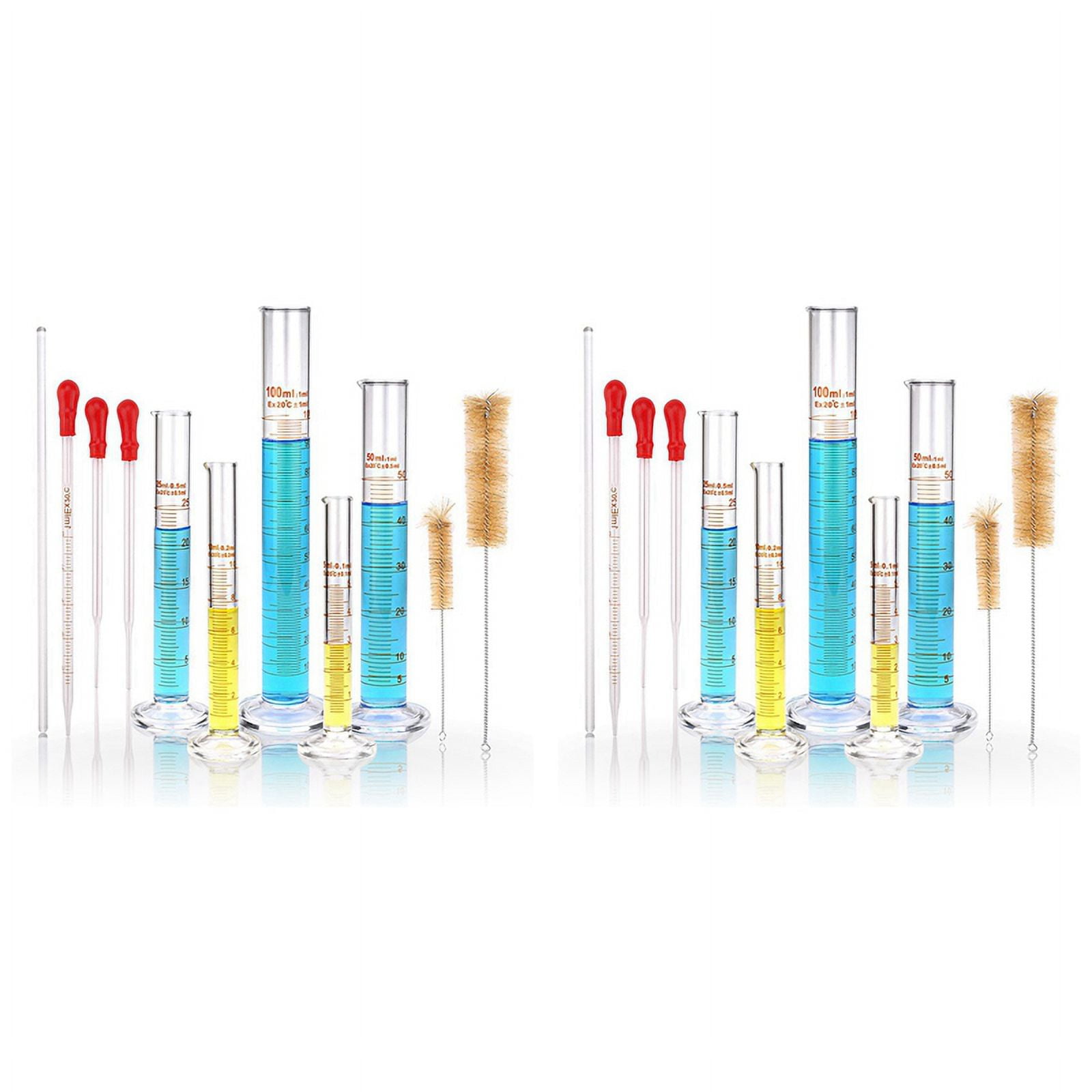Glass Graduated Measuring Cylinders Set,Premium Borosilicate Kit with 6 ...