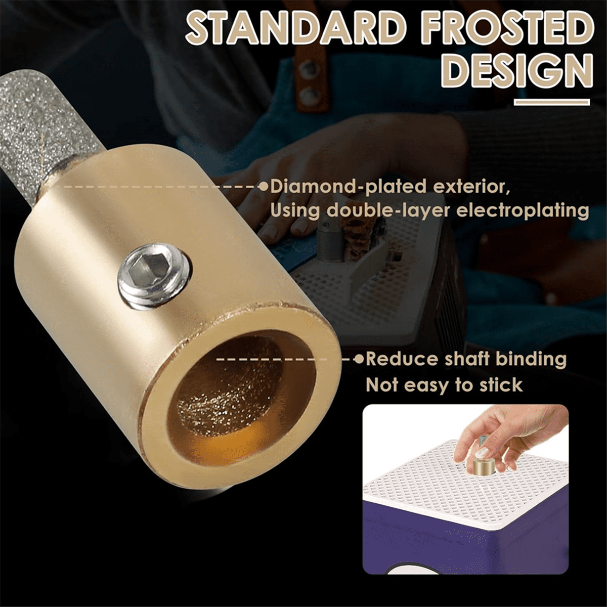 Glass Grinder Bits, 1 3/4 1/4 Inch Stained Glass Diamond Grinder Bit ...