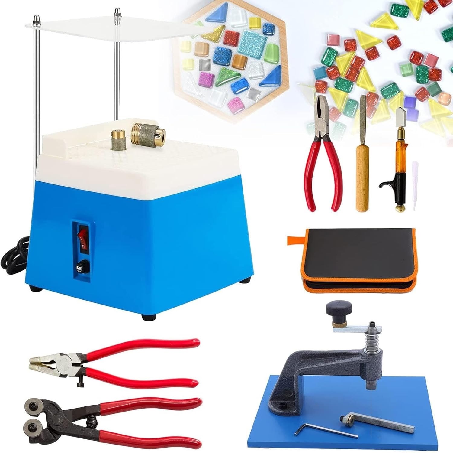 Glass Grinder,Stained Glass Grinder Machine Starter Kit,Professional 10 ...