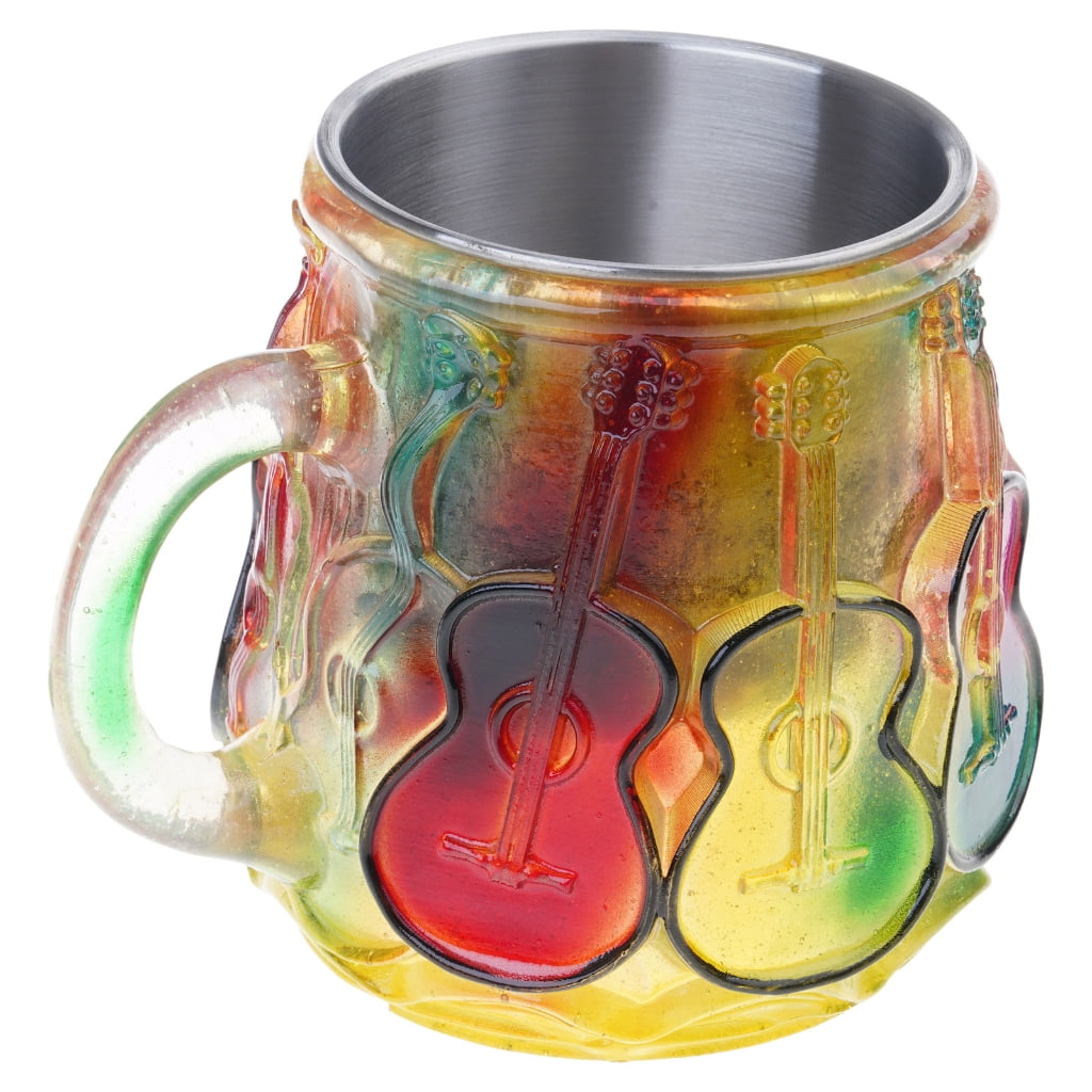 Glass Guitar Art Mug Personality Coffee Drinking Cup Ergonomic Handle ...