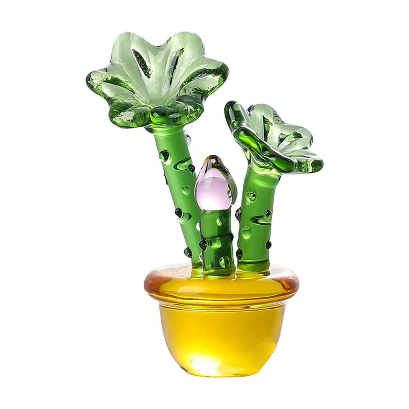 Glass Handicrafts Cactus Simulation Plants Potted Plants Car ...