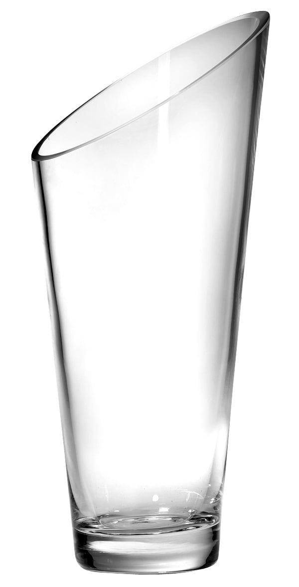 Glass - Handmade - 12 " H - (12 inches High) - Slant Vase - Clear ...