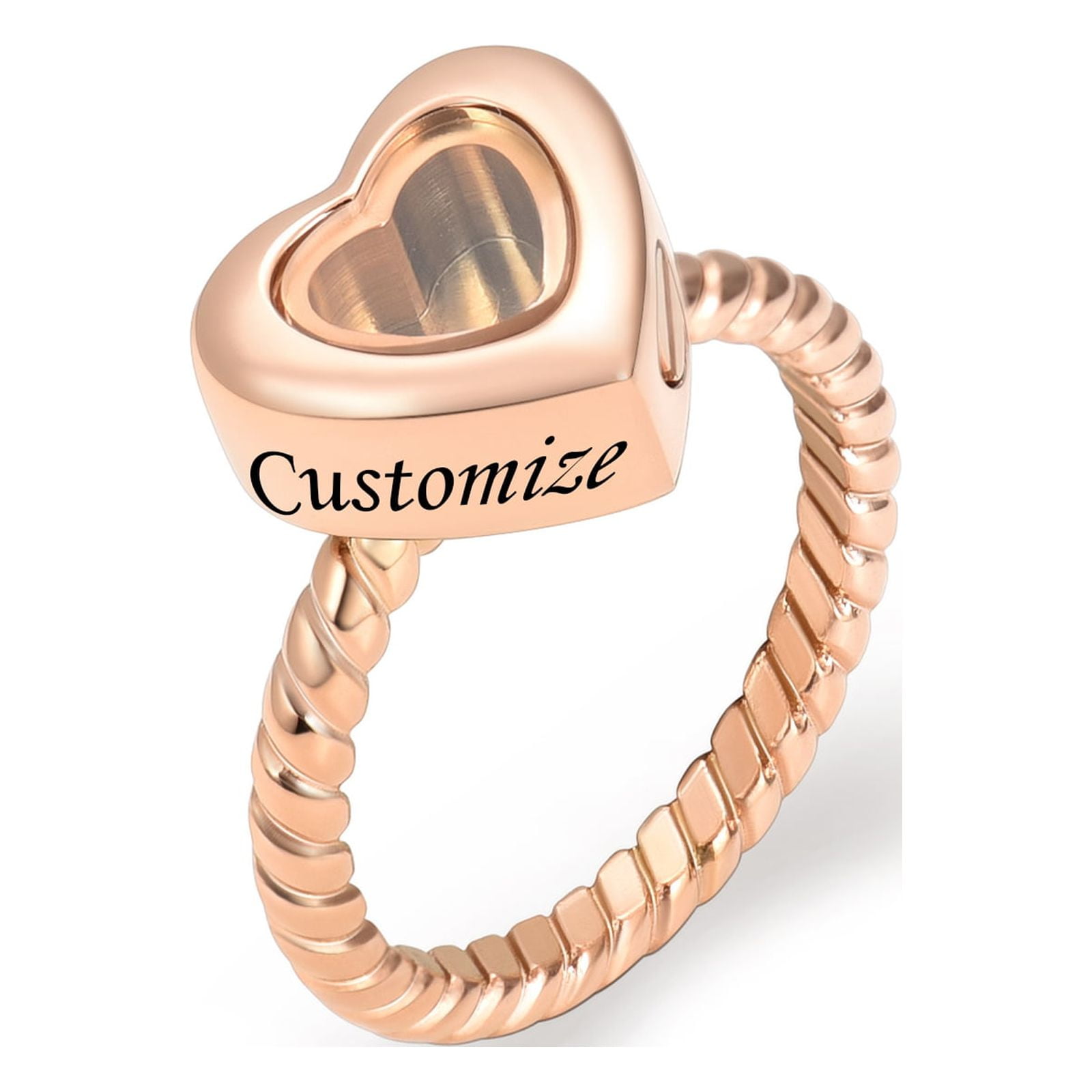 Glass Heart Cremation Jewelry for Ashes Holder Urn Ring for Ashes of ...