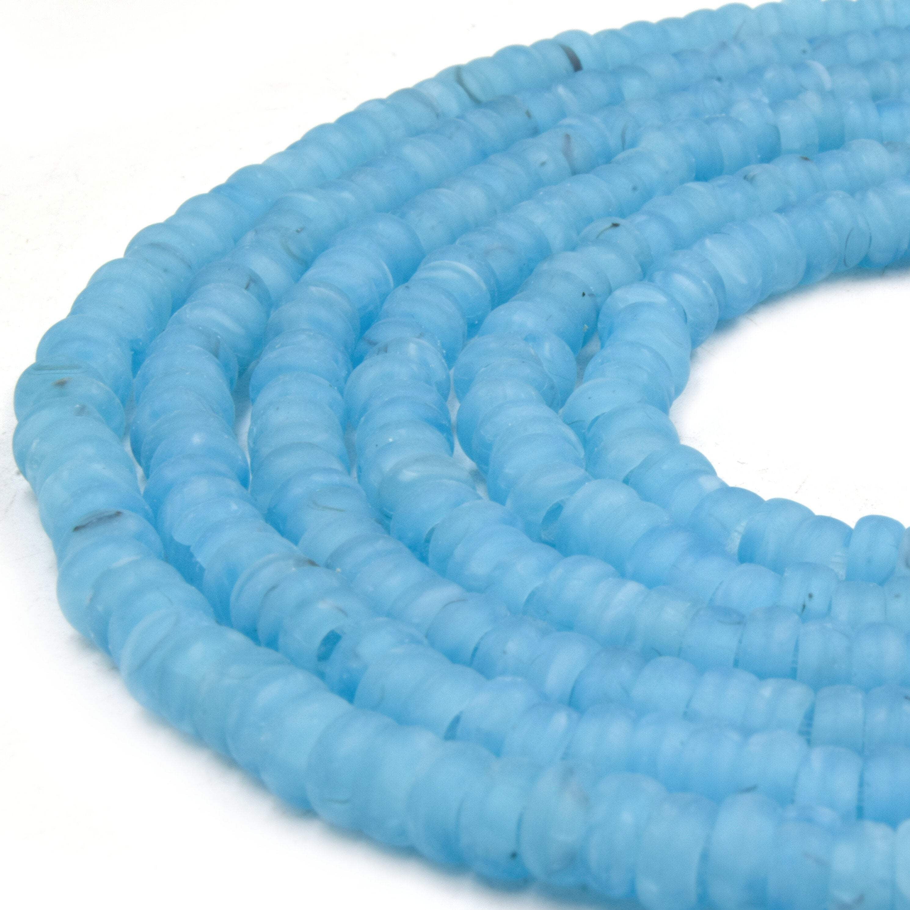 Glass Heishi Beads | Recycled Glass Heishi Shaped Beads | Sea Glass ...