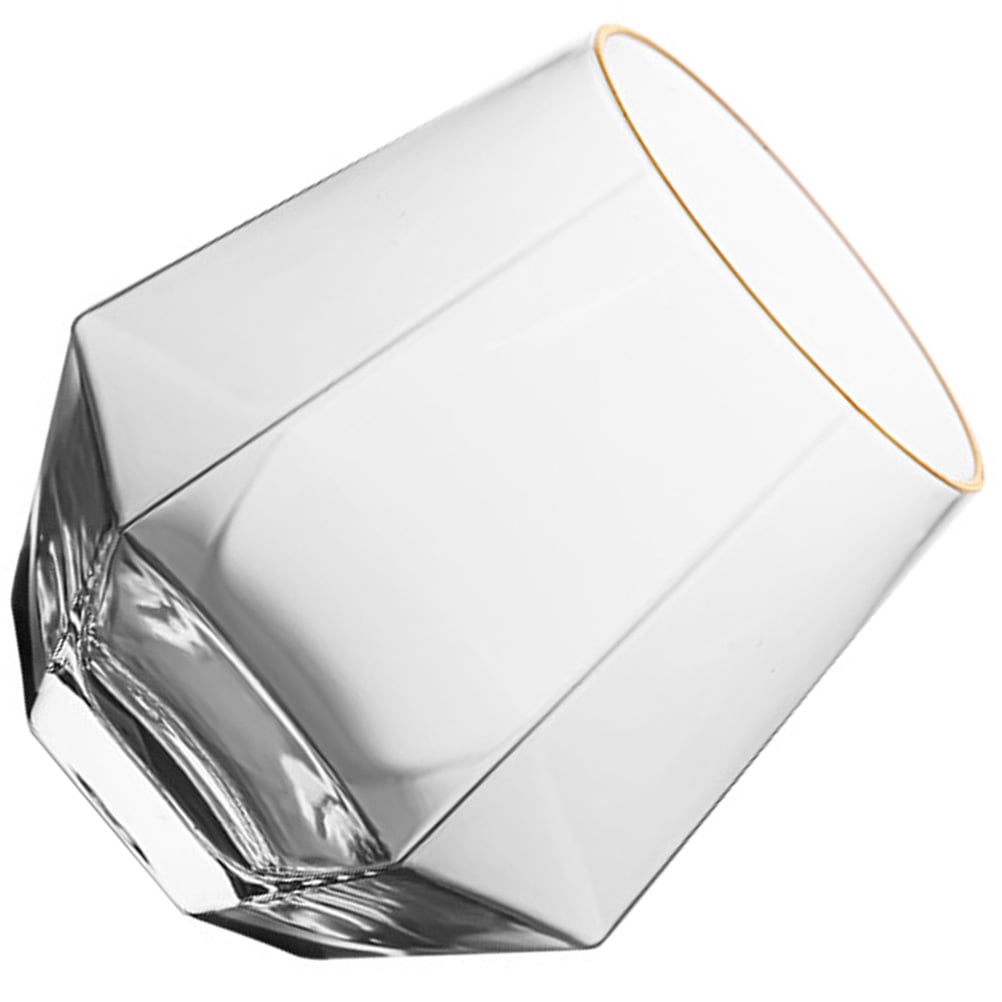 Glass Hexagon Cup Clear Water Orange Juice Container Decor Cups Bubble ...