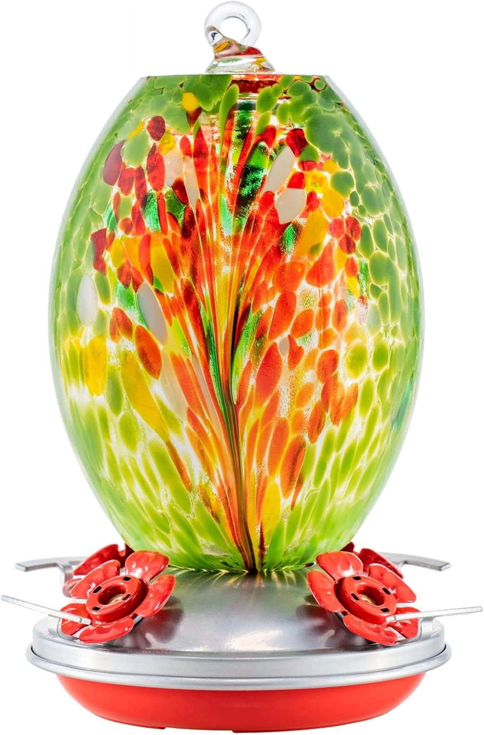 Glass Humming Bird Feeders for Outdoors - Blown Glass Hummingbird ...