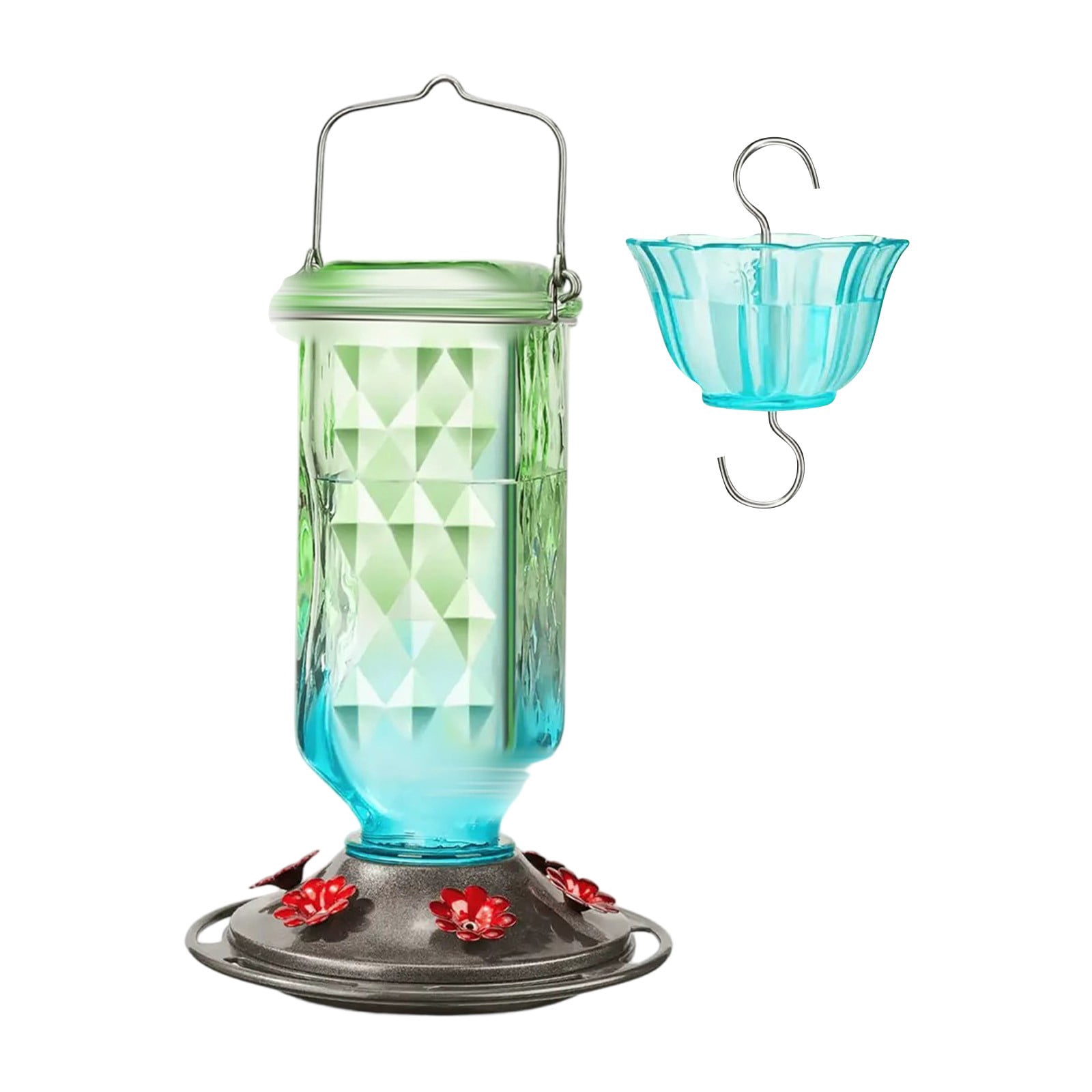 Glass Hummingbird Feeder for Outdoors, 32oz Large Capacity, Leakproof ...